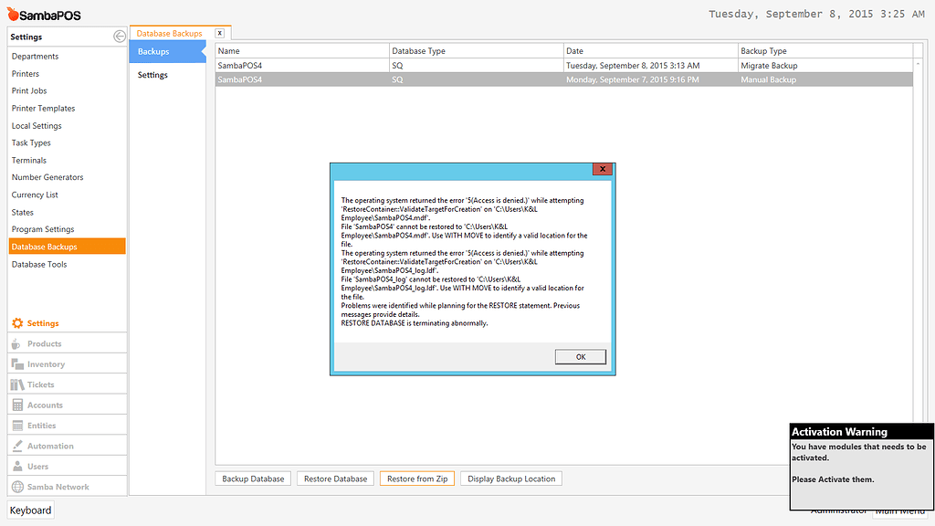 Cannot Restore From Backup Version 4 Sambaclub Forum