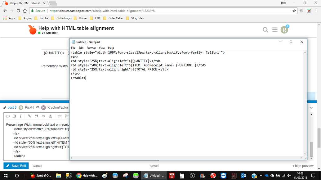 Help With Html Table Alignment V5 Question Sambaclub Forum