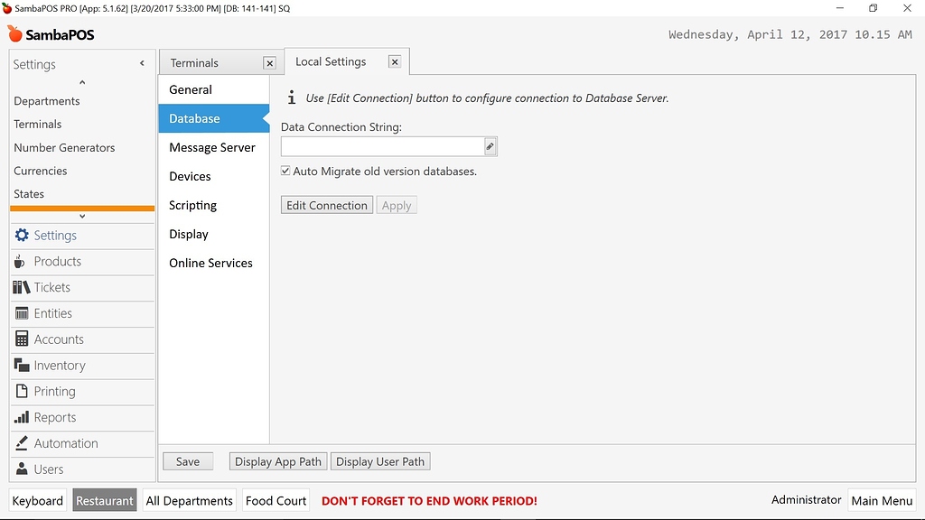 Newbie question on adding terminal, Message Server and db connections - V5 Question - SambaClub ...