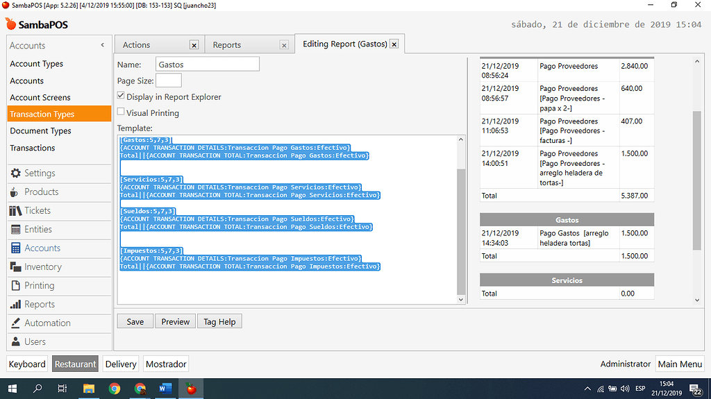 Custom report expense accounts - V5 Question - SambaClub Forum