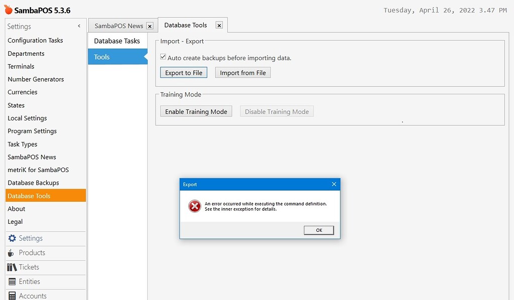 Export to file error - V5 Question - SambaClub Forum