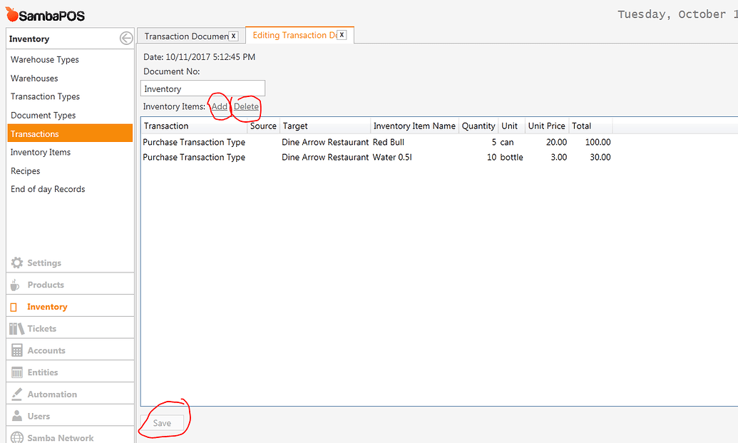 In transaction document buttons are disabled - Version 4 - SambaClub Forum
