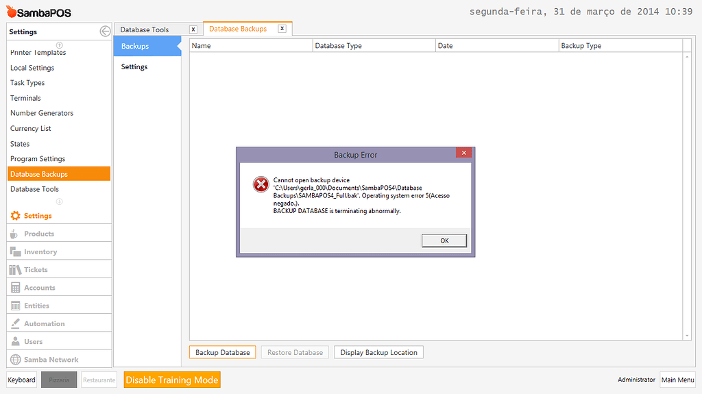 DATABASE Backup Problem - V4 Question - SambaClub Forum