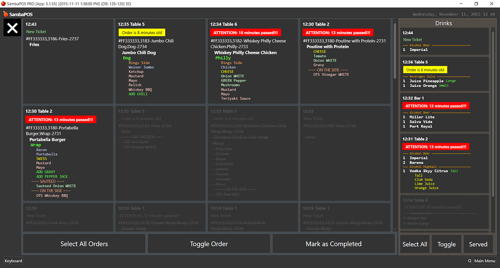 Kitchen/Bar Display using Task Printer - separate displays for Food and Drink - V5 Tutorial ...