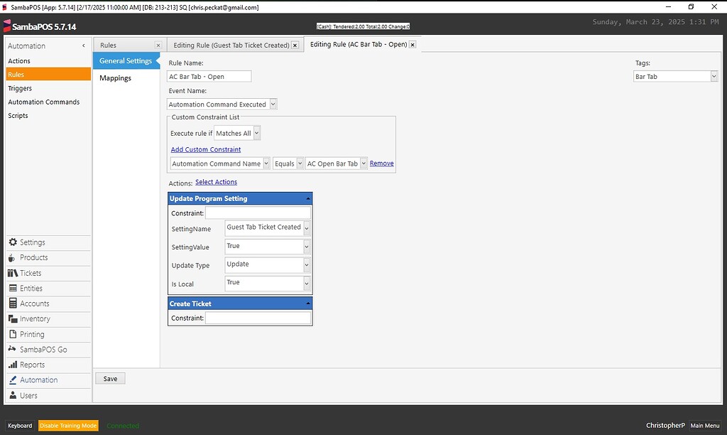 New Ticket automation -> Update Ticket Status - V5 Question - SambaClub Forum