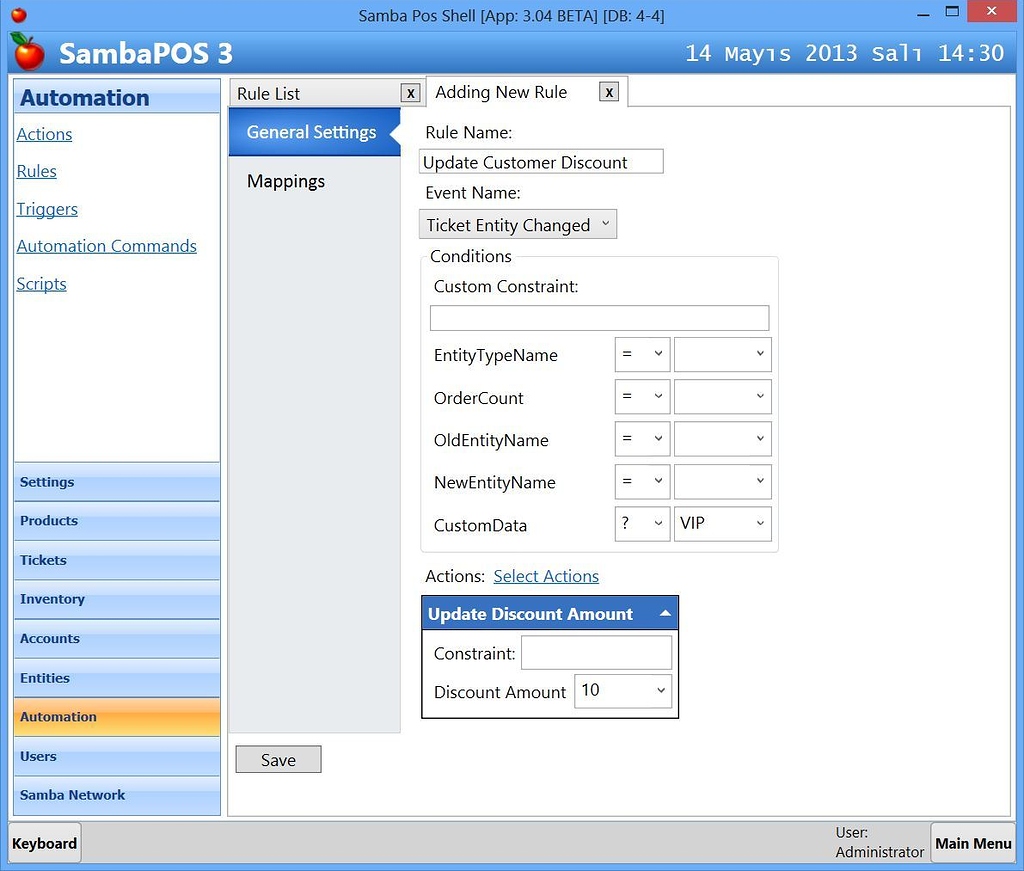 Recreating the Sambapos V3 Tutorial on Membership Discount in V5 - V5 Question - SambaClub Forum