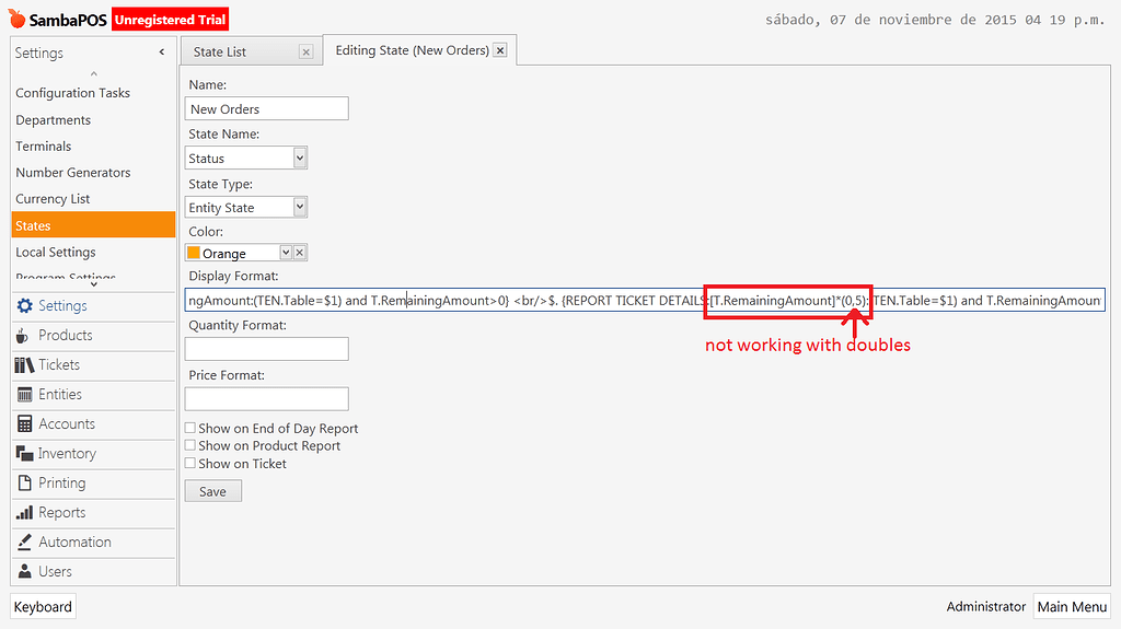 Help State Display Format - V5 Question - SambaClub Forum