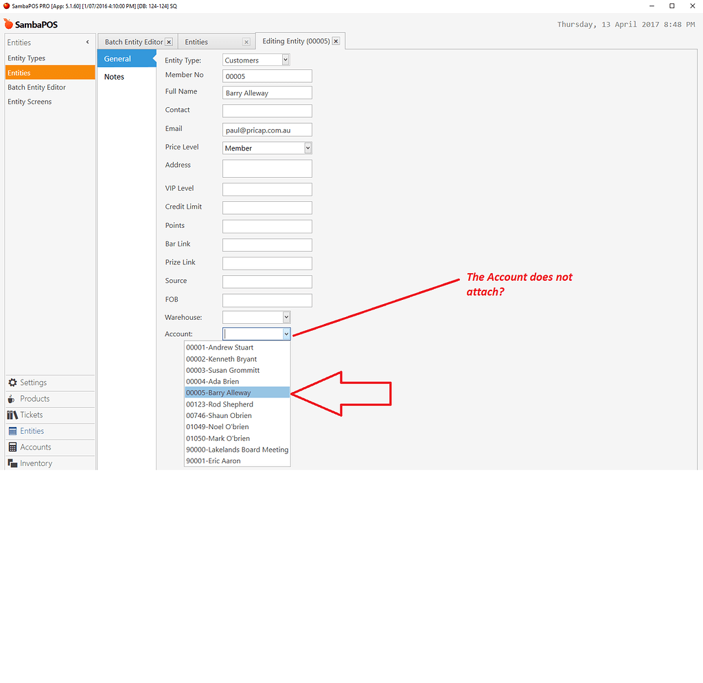 Entity Account ID wiped after API Create - V5 Issue - SambaClub Forum
