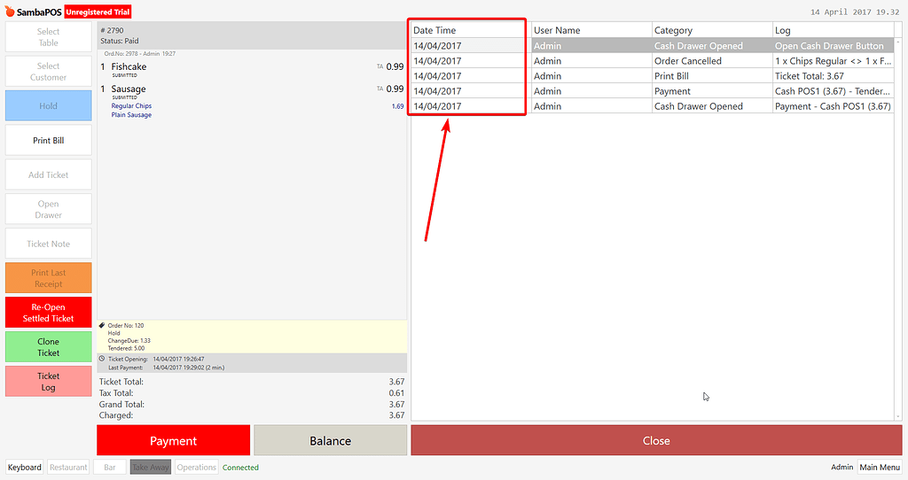 Ticket Log DateTime only showing Date - V5 Issue - SambaClub Forum
