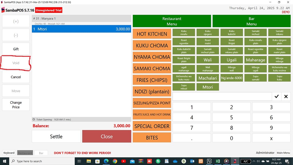 Void button not active - V5 Question - SambaClub Forum