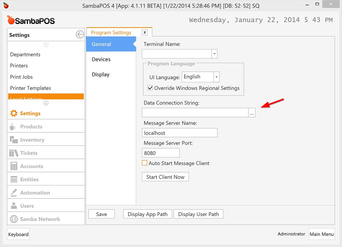 SambaPOS Database Configuration - V4 Tutorial - SambaClub Forum