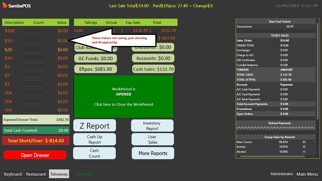 Entity Screen Cashup Widgets Not Working After Update V5 Question Sambaclub Forum