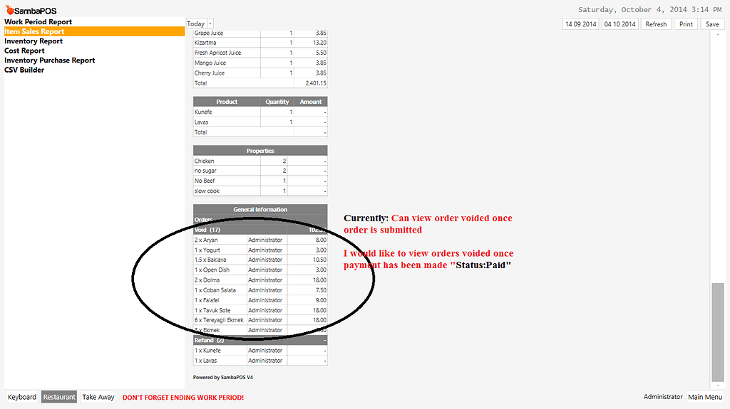 How to View Void Report only when payment has been placed - V4 Question - SambaClub Forum