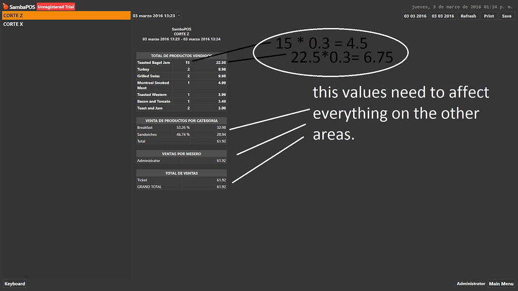 Modify reports to adjust sales amounts and items quantitys - V5 Question - SambaClub Forum