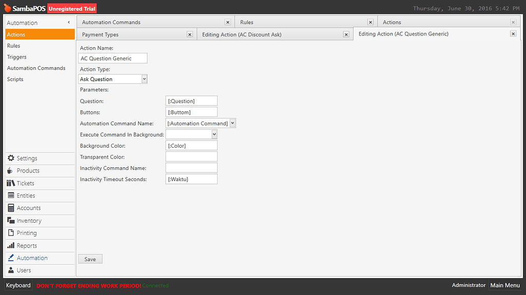 Action ask question - V5 Question - SambaClub Forum
