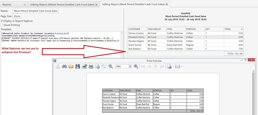 Report Table Features and Enhancements - V5 Question - SambaClub Forum