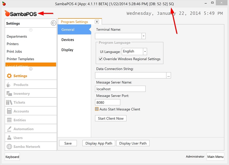 SambaPOS Database Configuration - V4 Tutorial - SambaClub Forum