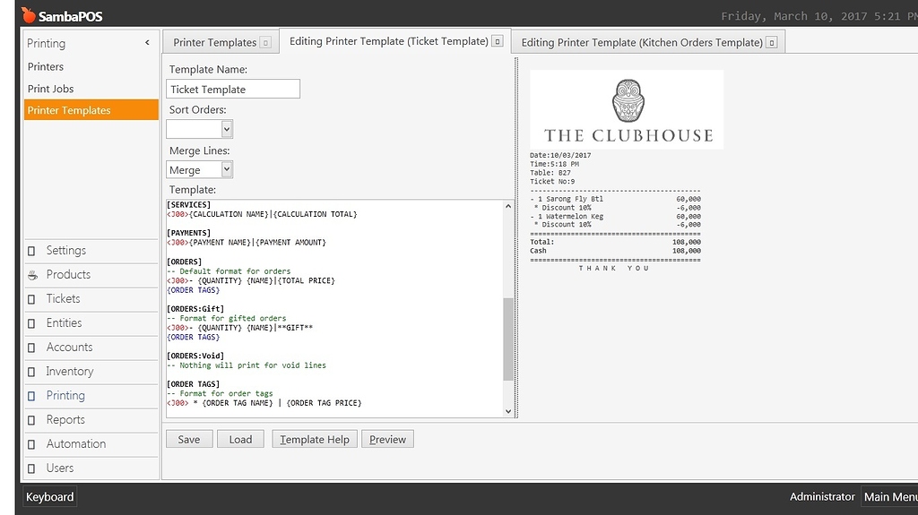 Discount using Order Tag, How to edit KOT and Customer Receipt Template - V5 Question ...