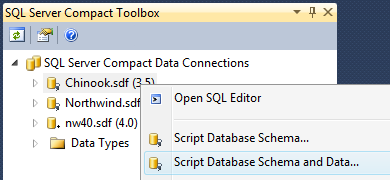 SQLServer to SQLCompact 'downgrade' - V4 Question - SambaClub Forum
