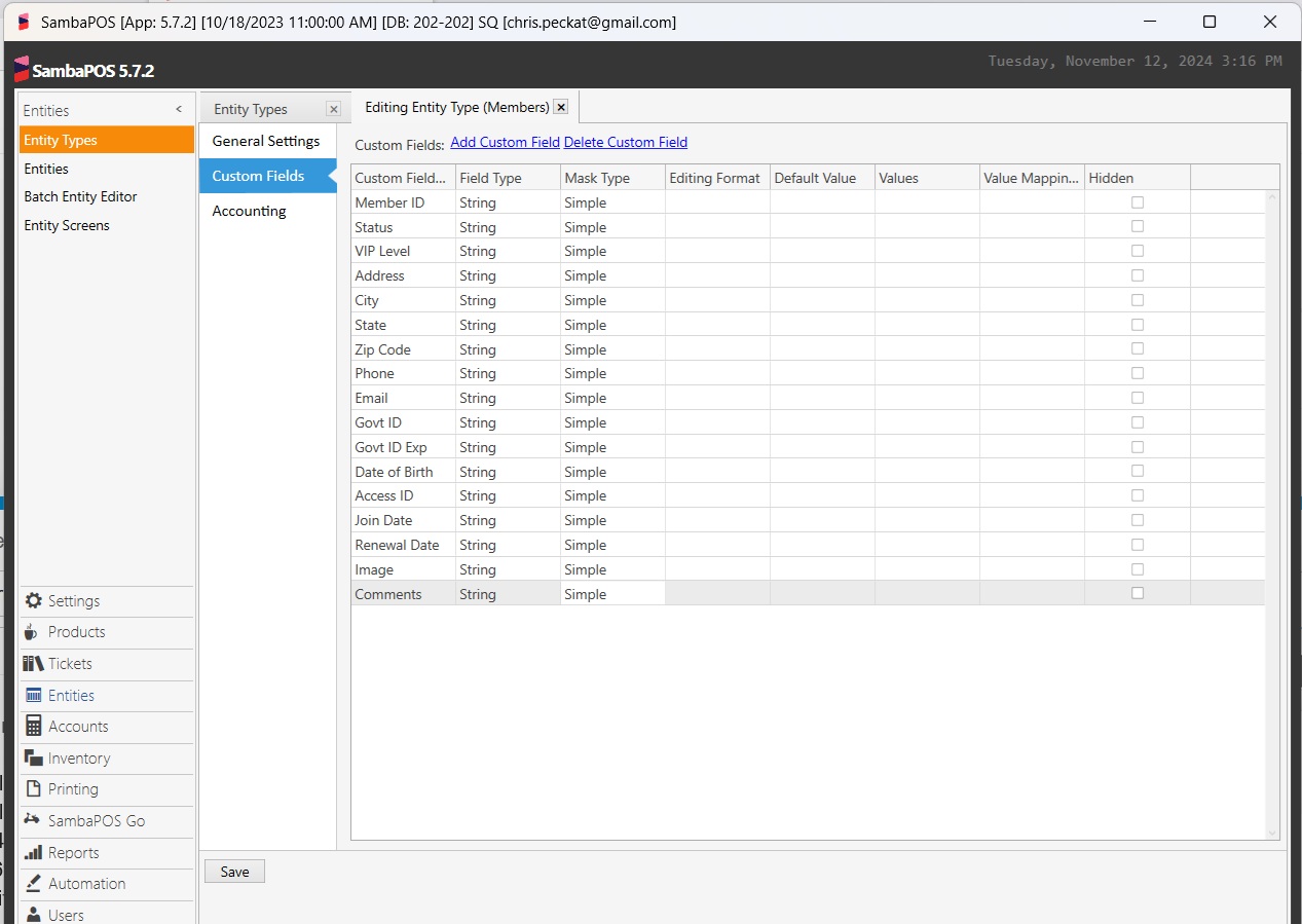 Unexpected formatting on Entity Custom Data - V5 Question - SambaClub Forum