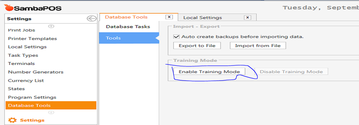 Database tool - training mode opt issue - standalone solution - sql express 2014 - V4 Question ...