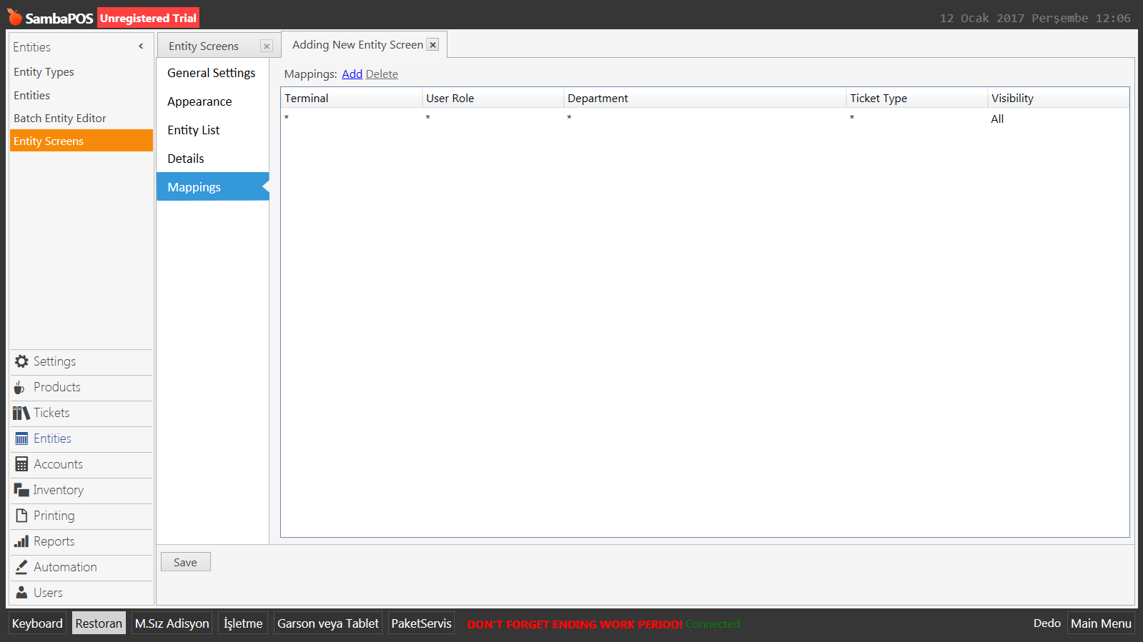 How to Show Only Open Tables at Entity Screen? - V5 Tutorial - SambaClub Forum