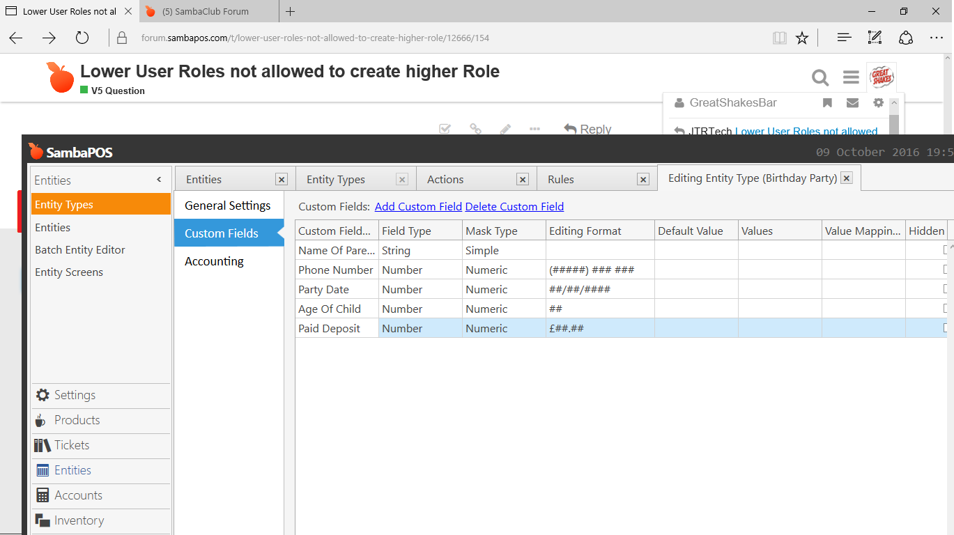 Entity Fields Not Using Set Format V5 Question Sambaclub Forum