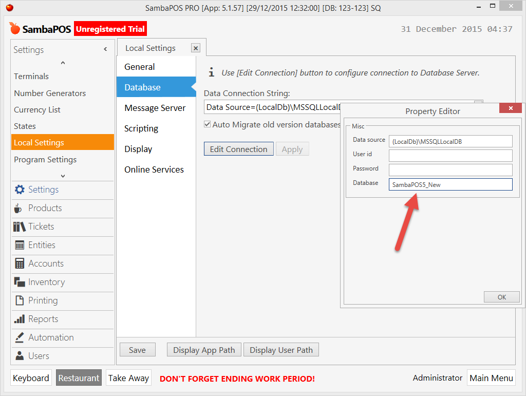 Create new database with LocalDB - V5 Question - SambaClub Forum