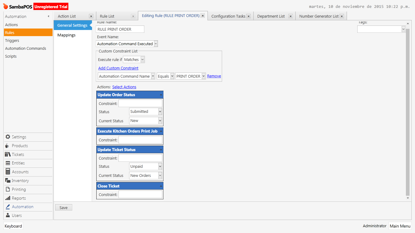I have two buttons "PRINT ORDER" and "DISPLAY TABLES" - V5 Question - SambaClub Forum