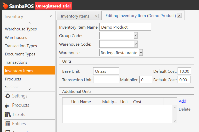 Problems with Inventory/recipe not discount transactions - V5 Question - SambaClub Forum