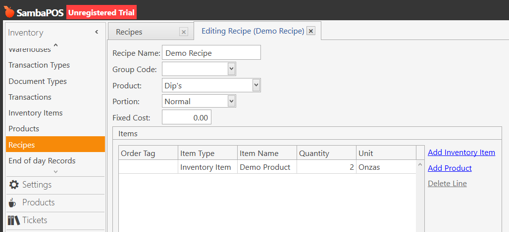 Problems with Inventory/recipe not discount transactions - V5 Question - SambaClub Forum